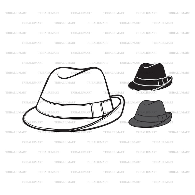 Classic Fedora Hat. Cut Files for Cricut. Clip Art eps Svg - Etsy