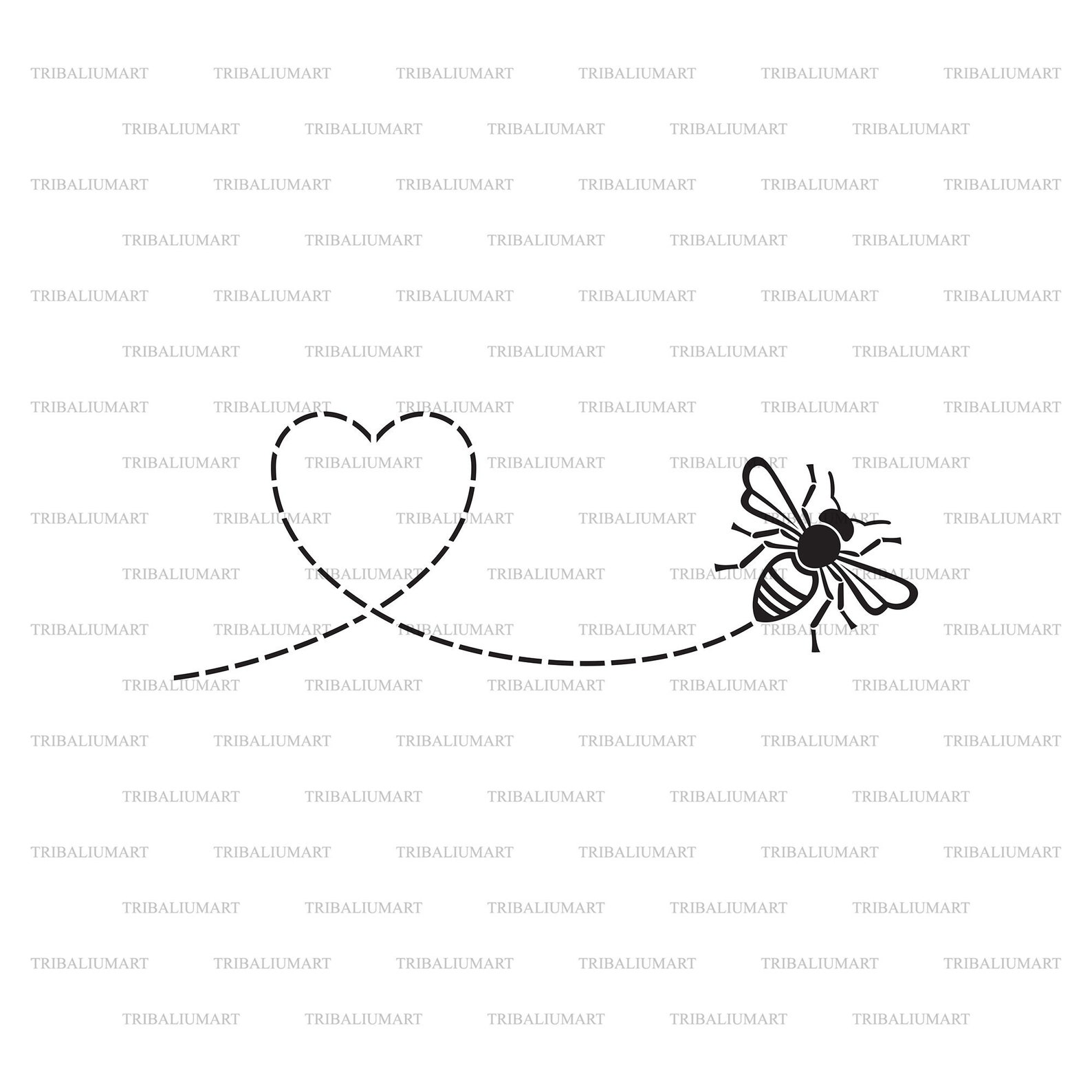 Flying Bee With Heart. Cut Files for Cricut. Clip Art - Etsy