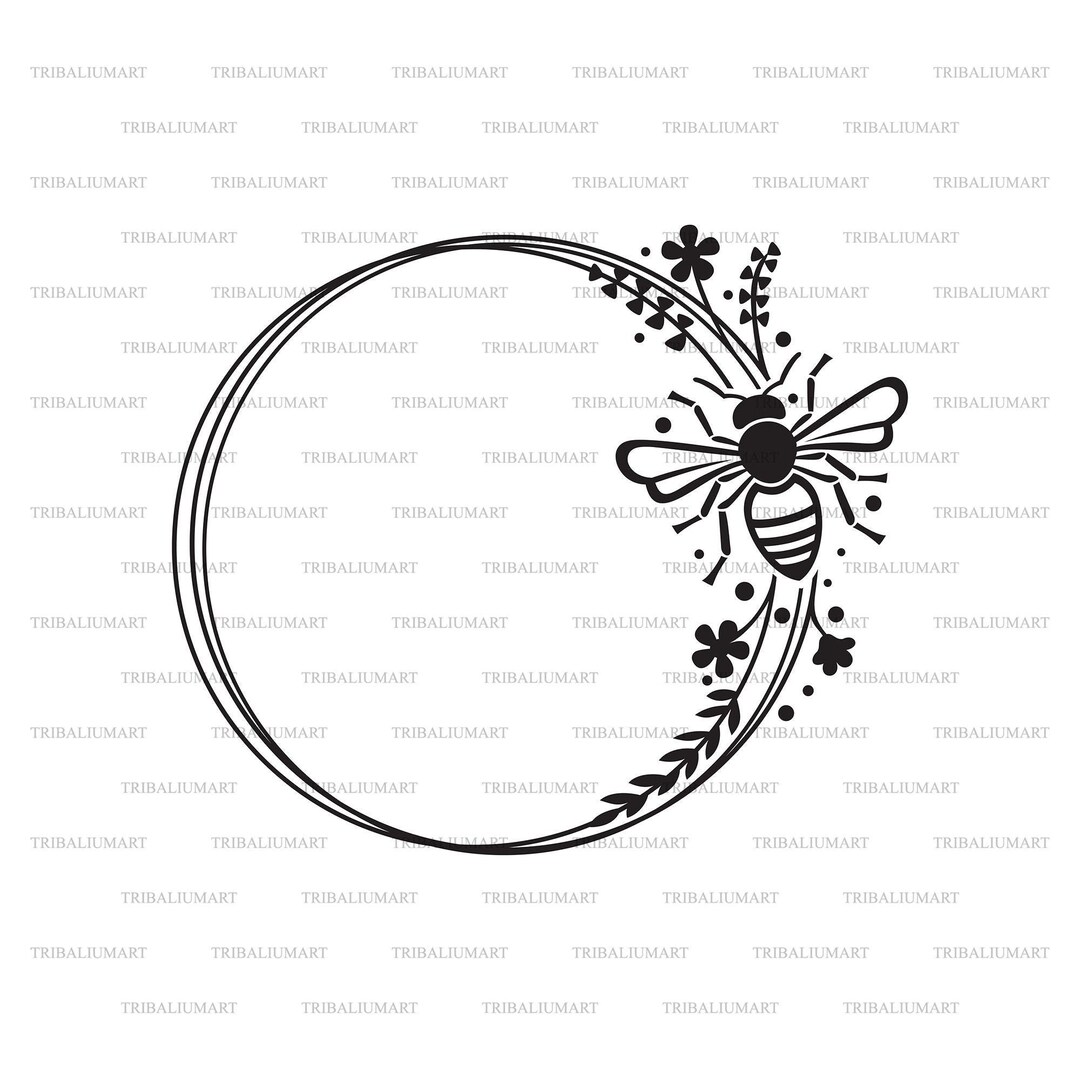 Bee Frame. Cut Files for Cricut. Clip Art Silhouettes (eps, Svg, Pdf ...