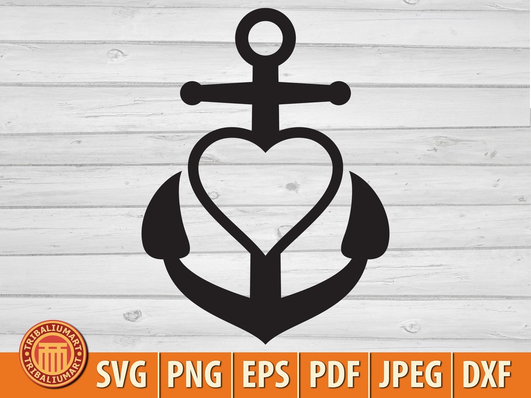 Heart and Anchor Symbol. Cut Files for Cricut. Clip Art Silhouettes ...