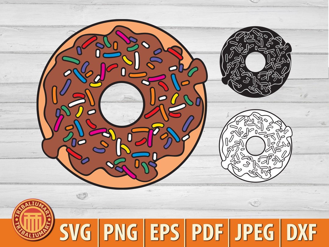 Donut With Chocolate Glaze. Cut Files for Cricut. Clip Art Silhouette ...