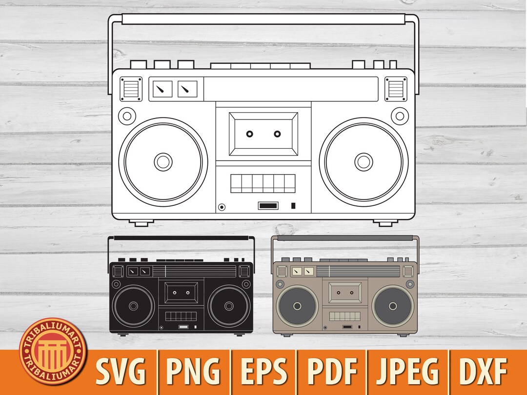 Cassette Tape Recorder. Radio Boombox. Cut Files for Cricut. Clip Art ...