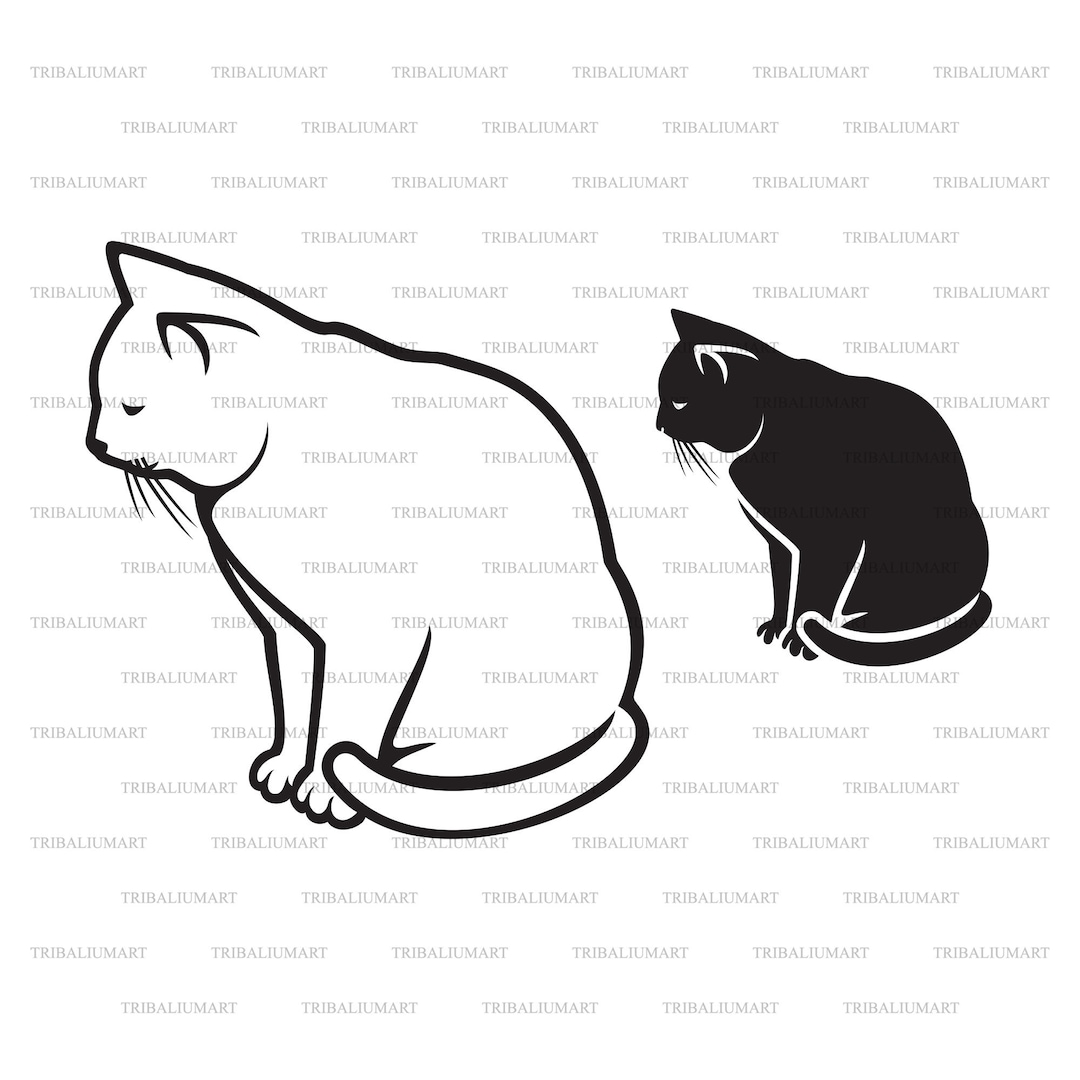 Cat. Cut Files for Cricut. Clip Art Silhouette (eps, Svg, Pdf, Png, Dxf ...