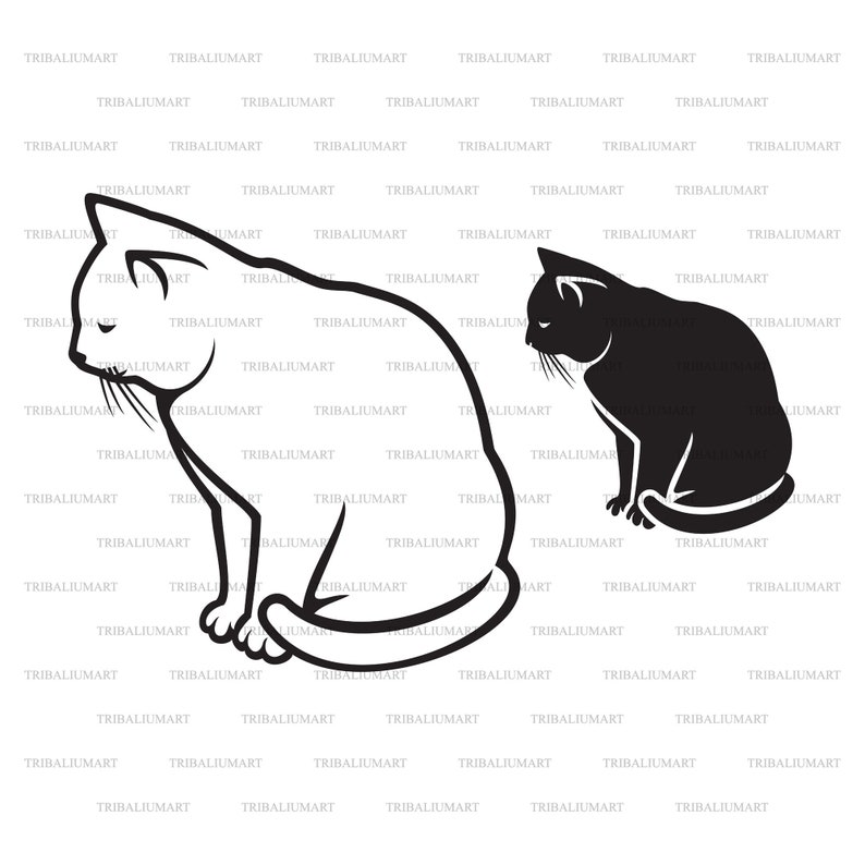 Cat. Cut Files for Cricut. Clip Art Silhouette eps Svg Pdf - Etsy