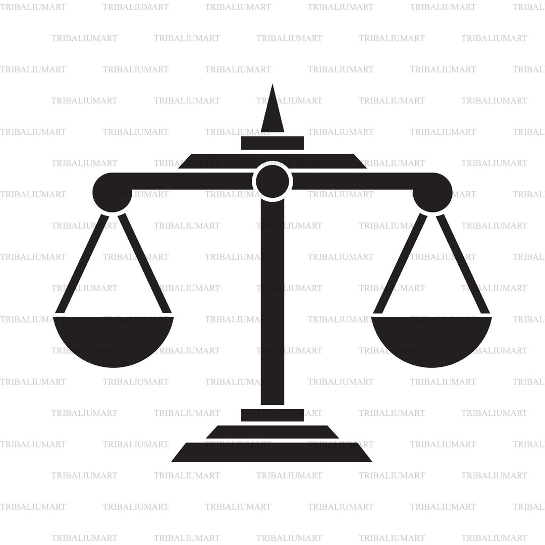 Scales of Justice. Cut Files for Cricut. Clip Art Silhouettes (eps, Svg ...
