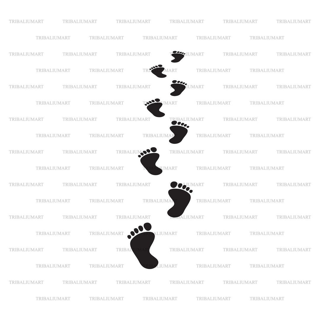 Footprints in the Sand. Cut Files for Cricut. Clip Art Silhouettes (eps ...