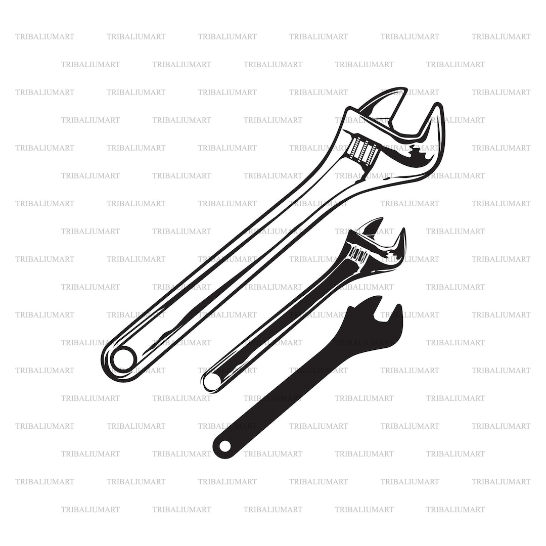 Adjustable Wrench or Spanner. Cut Files for Cricut. Clip Art (eps, Svg ...