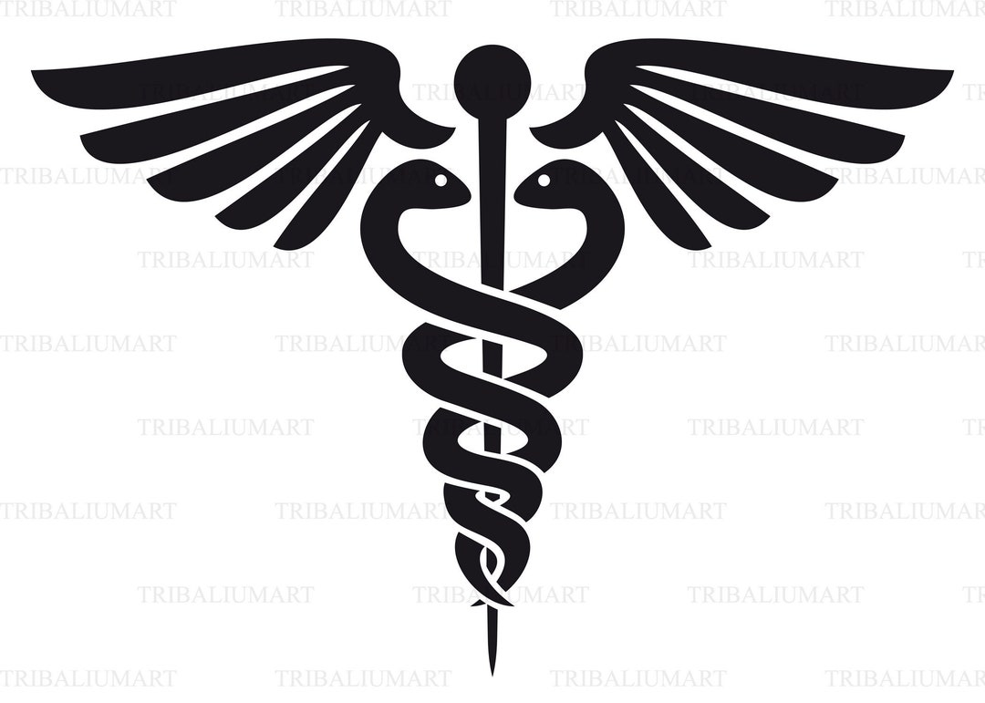 Caduceus - Medical Symbol. Cut File for Cricut. Clip Art Silhouette ...