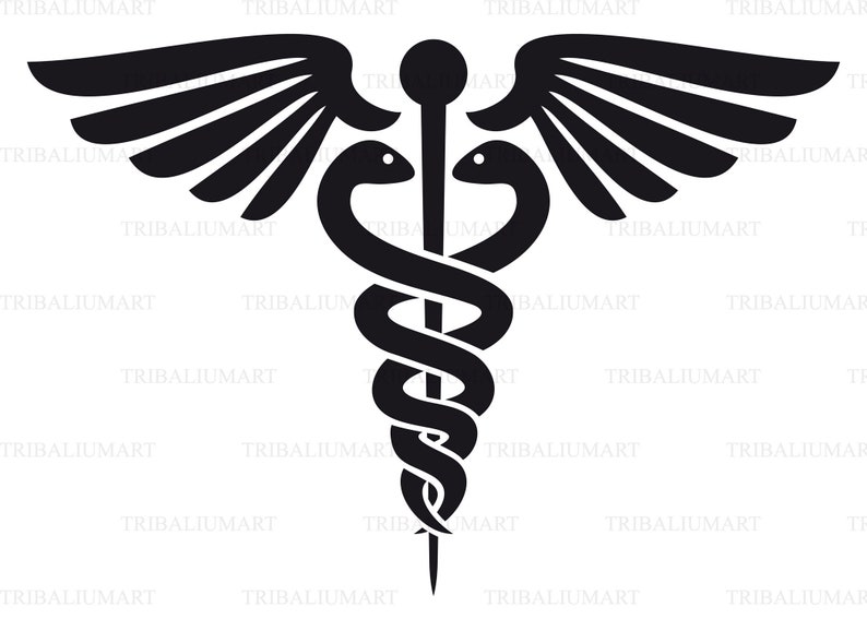 Caduceus - Medical Symbol. Cut File for Cricut. Clip Art Silhouette ...