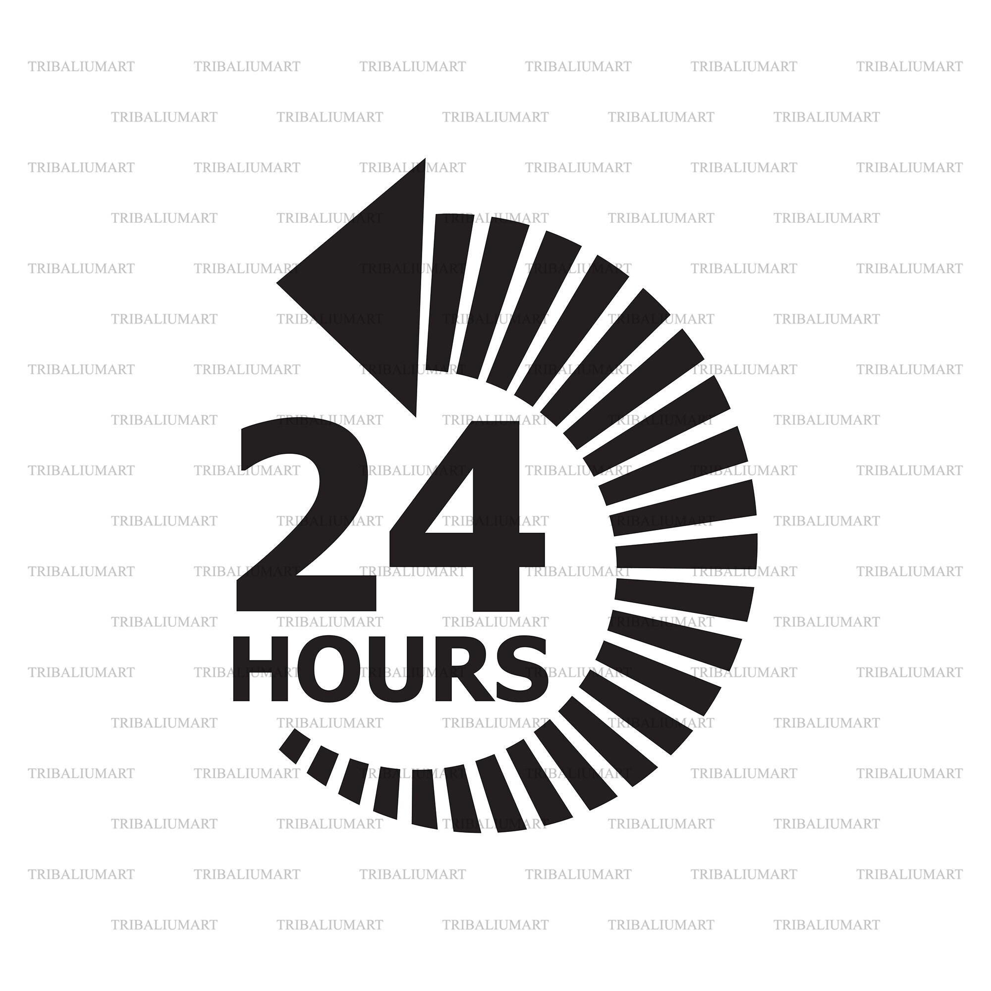 Time or clock icons. 24 hours. Cut files for Cricut. Clip Art | Etsy