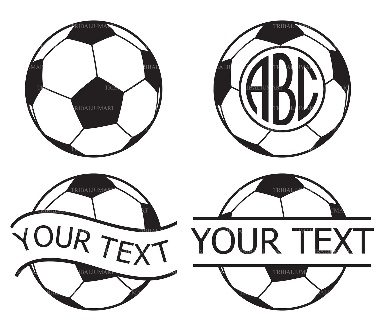 Soccer Ball Monogram. Cut Files for Cricut. Clip Art - Etsy
