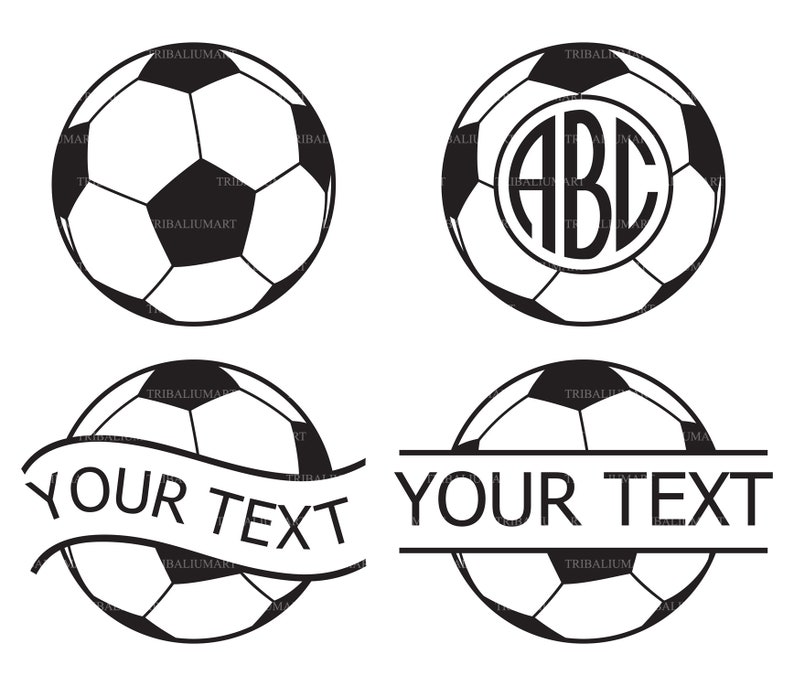 Soccer Ball Monogram. Cut Files for Cricut. Clip Art - Etsy