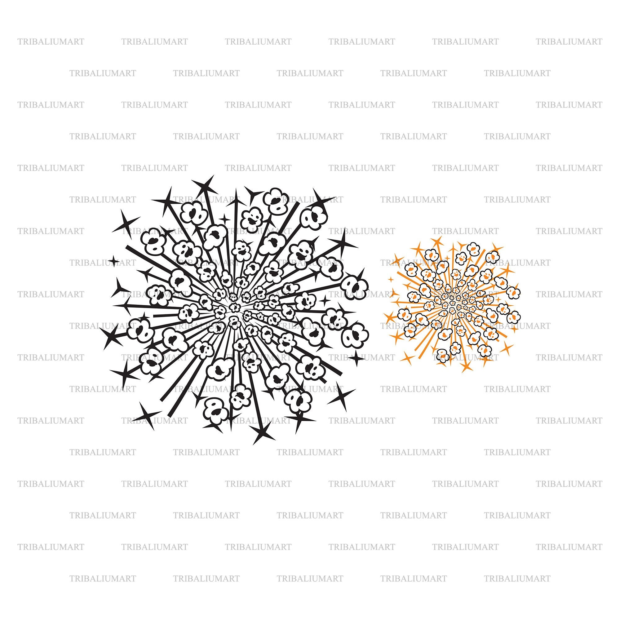 Popcorn Explosion. Cut Files for Cricut Clip Art Silhouettes | Etsy