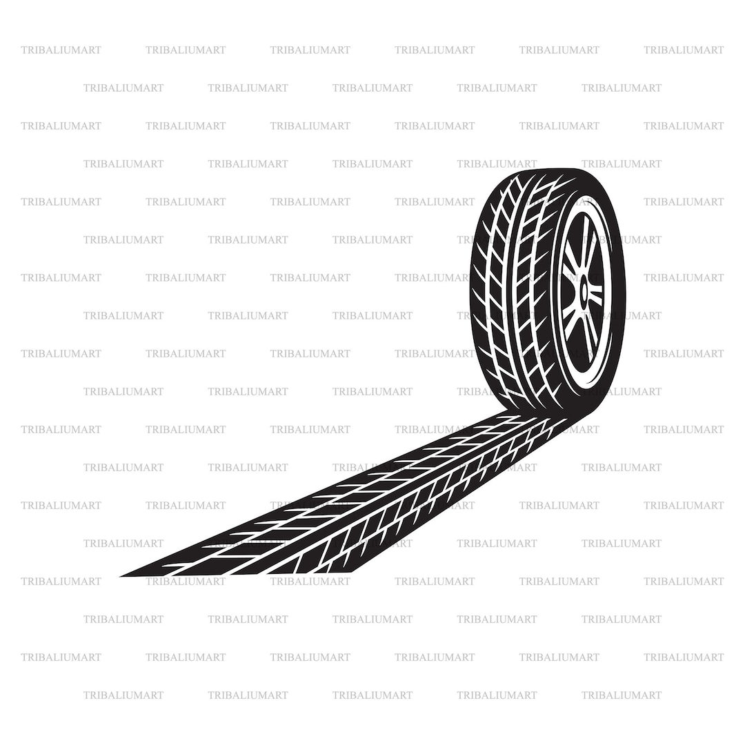 Tire Track or Print (tire, Tyre Treads). Cut Files for Cricut. Clip Art ...