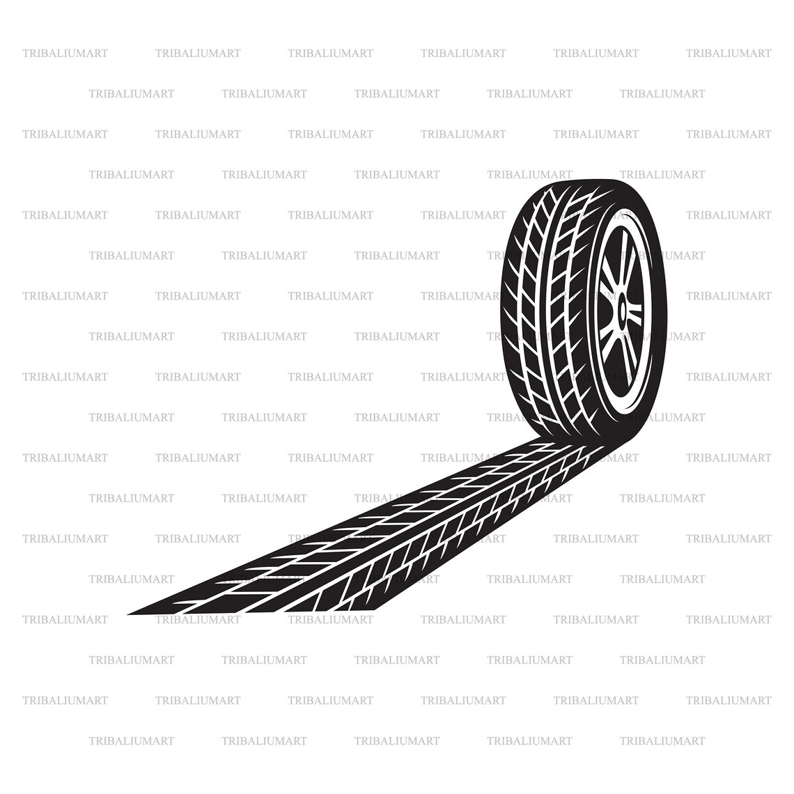 Tire Track or Print (tire, Tyre Treads). Cut Files for Cricut. Clip Art ...