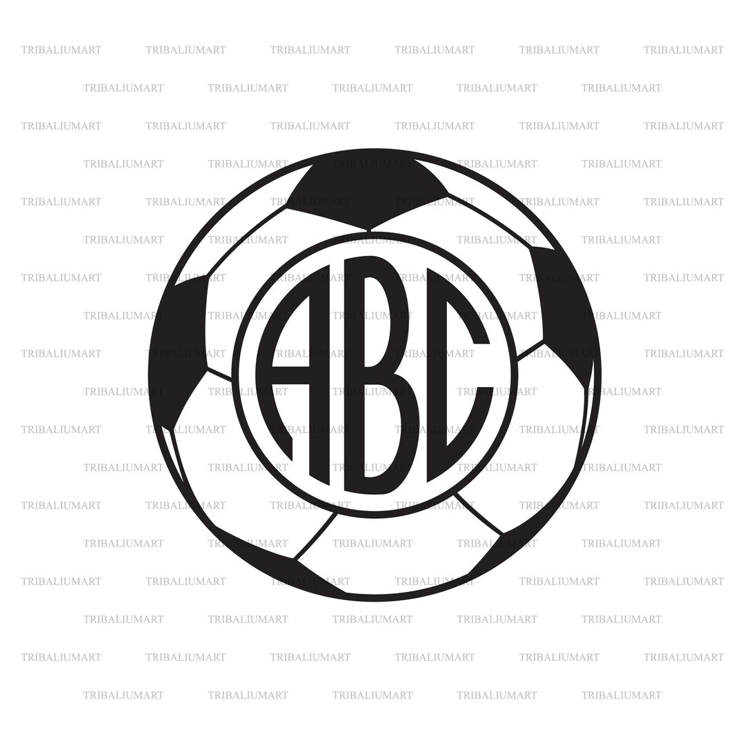 Soccer Ball Monogram. Cut Files for Cricut. Clip Art Silhouettes (eps ...