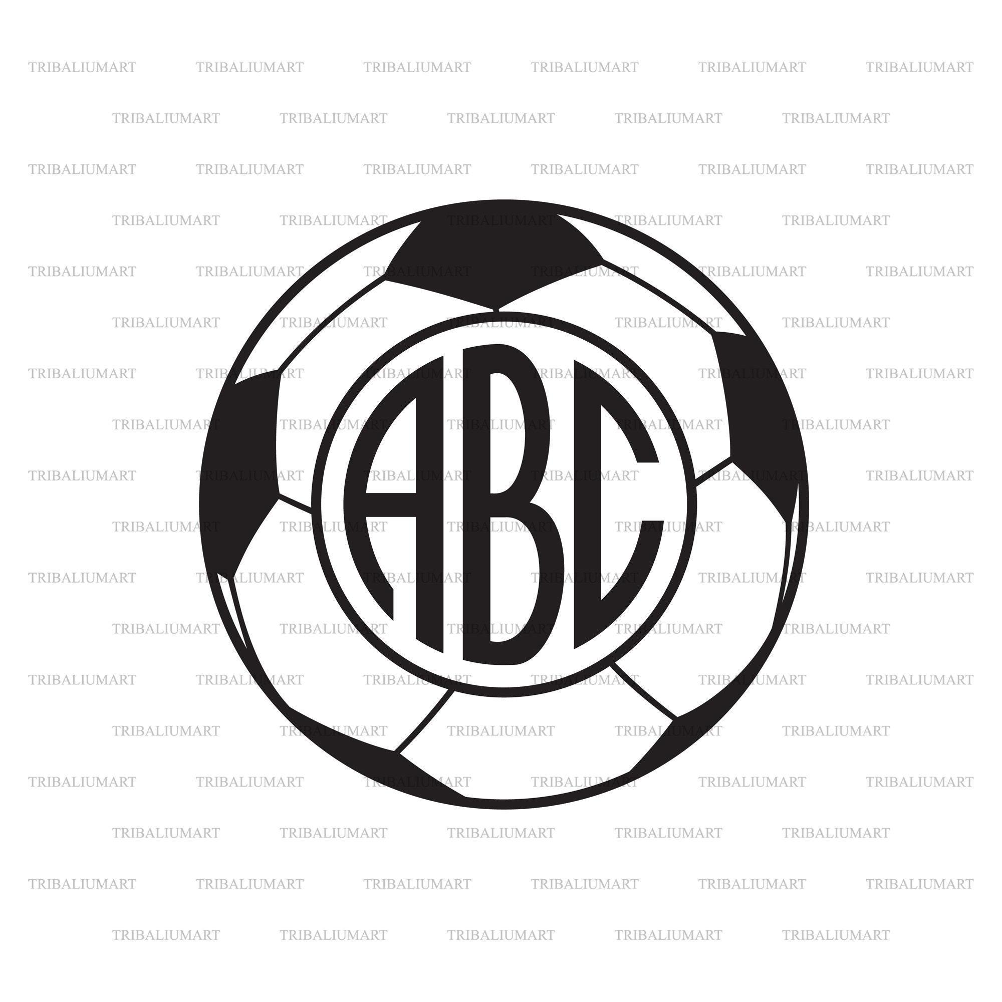 Soccer Ball Monogram. Cut Files for Cricut. Clip Art - Etsy