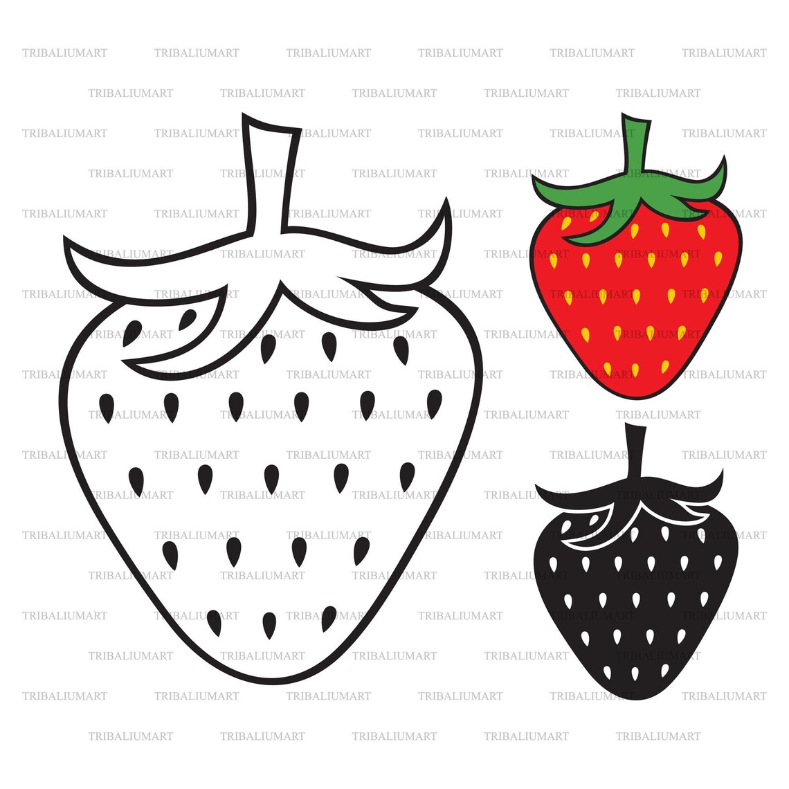Strawberry. Cut Files for Cricut. Clip Art Silhouette eps - Etsy