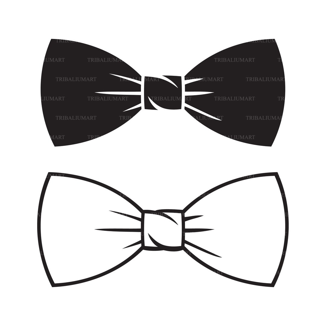 Bow Tie. Cut Files for Cricut. Clip Art Silhouettes (eps, Svg, Pdf, Png ...