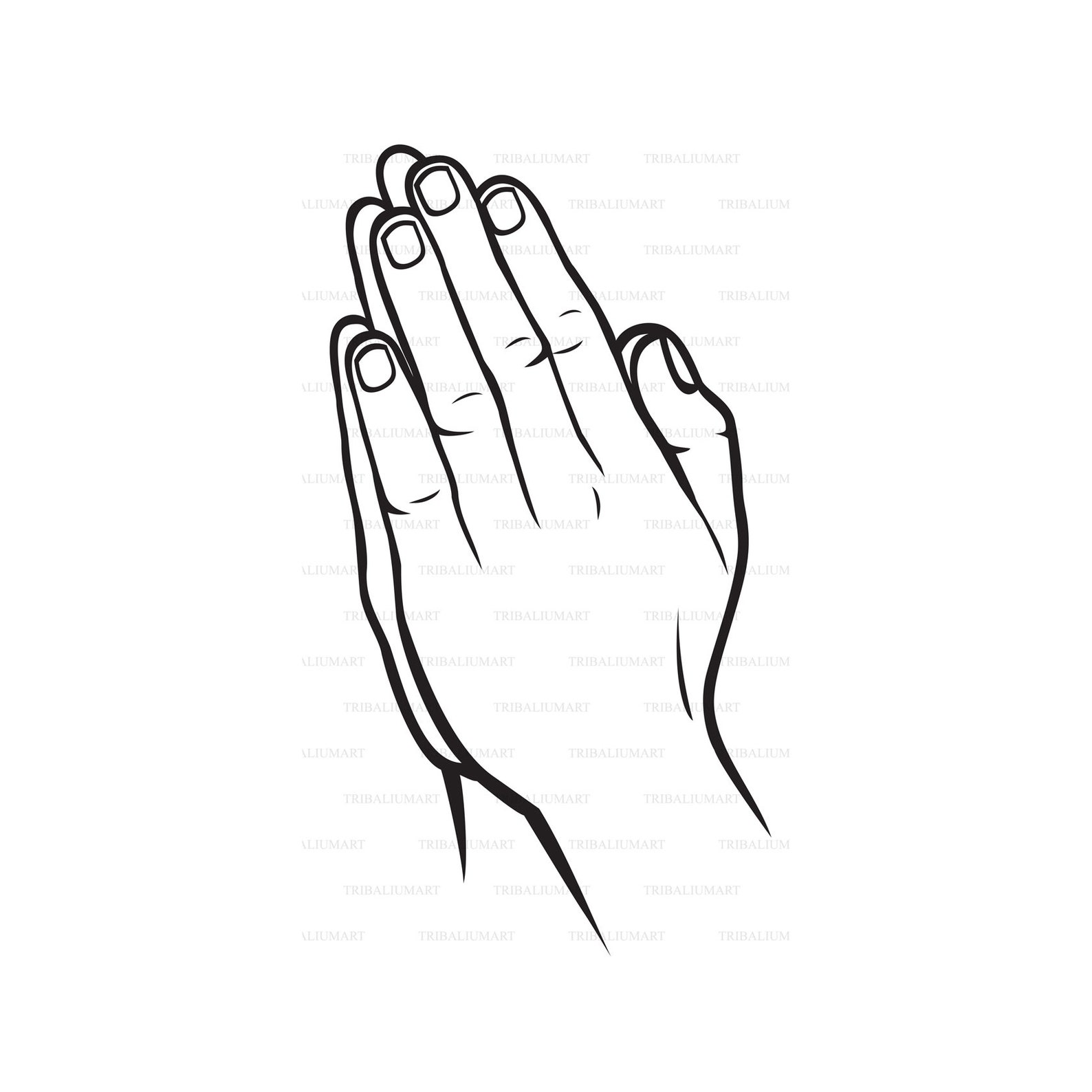 Praying Hands. Cut Files for Cricut. Clip Art Silhouettes (eps, Svg ...
