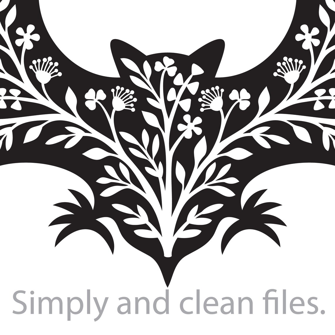 Floral Bat. Cut Files for Cricut. Clip Art Silhouette (eps, Svg, Pdf ...