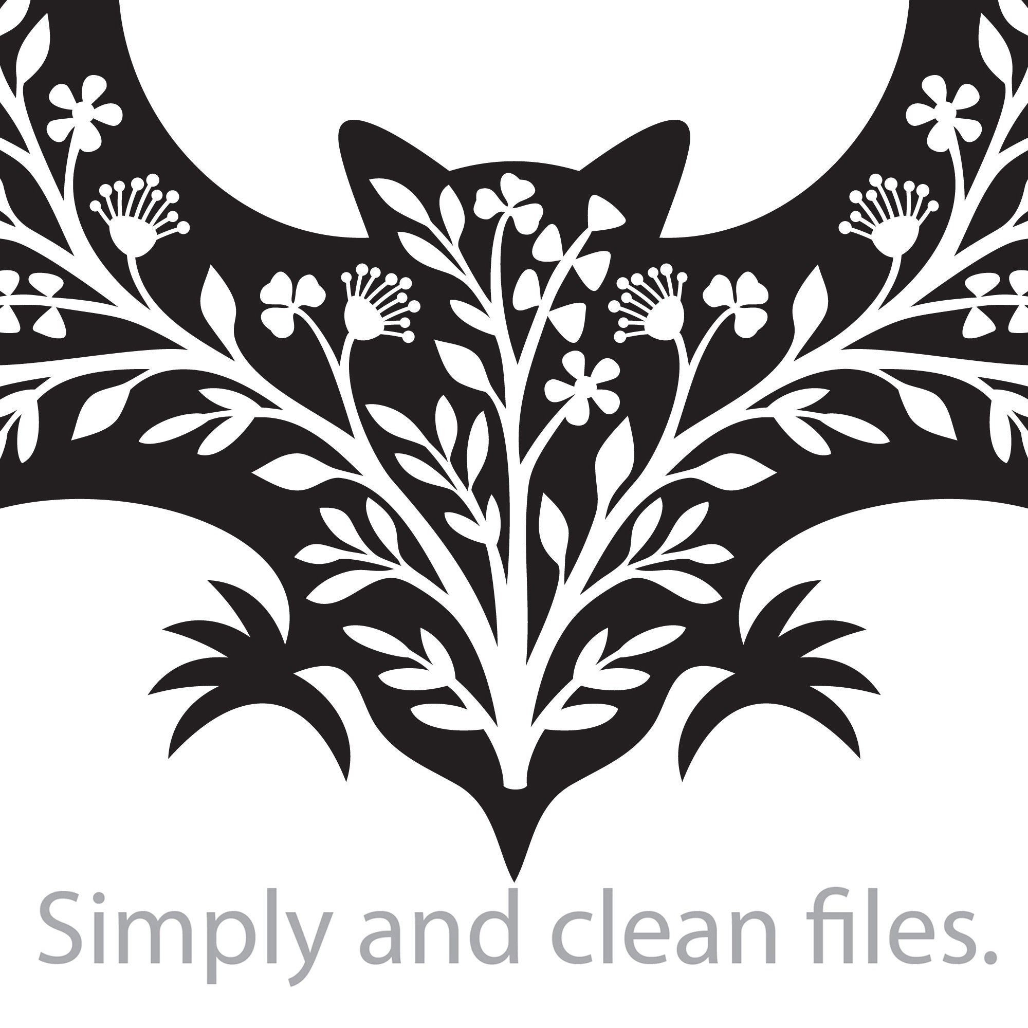 Floral Bat. Cut Files for Cricut. Clip Art Silhouette eps - Etsy