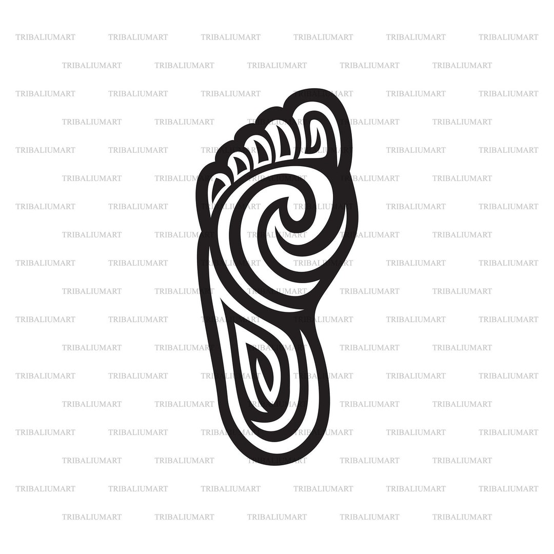 Foot Symbol in Tattoo Style. Cut Files for Cricut (eps, Svg, Pdf, Png ...