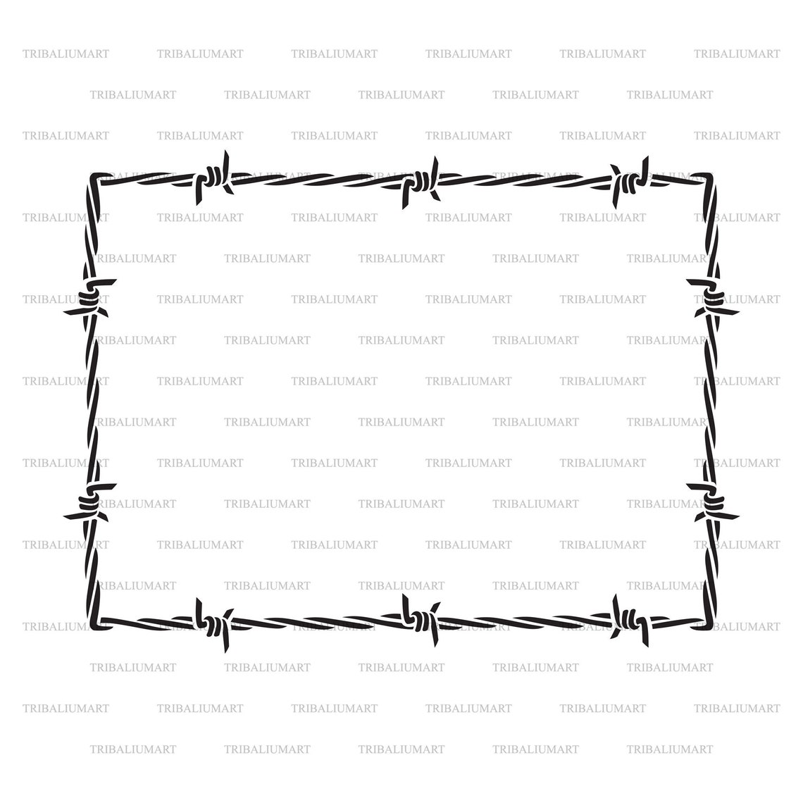 Barbed Wire Frame (border). Cut Files for Cricut. Clip Art Silhouettes ...