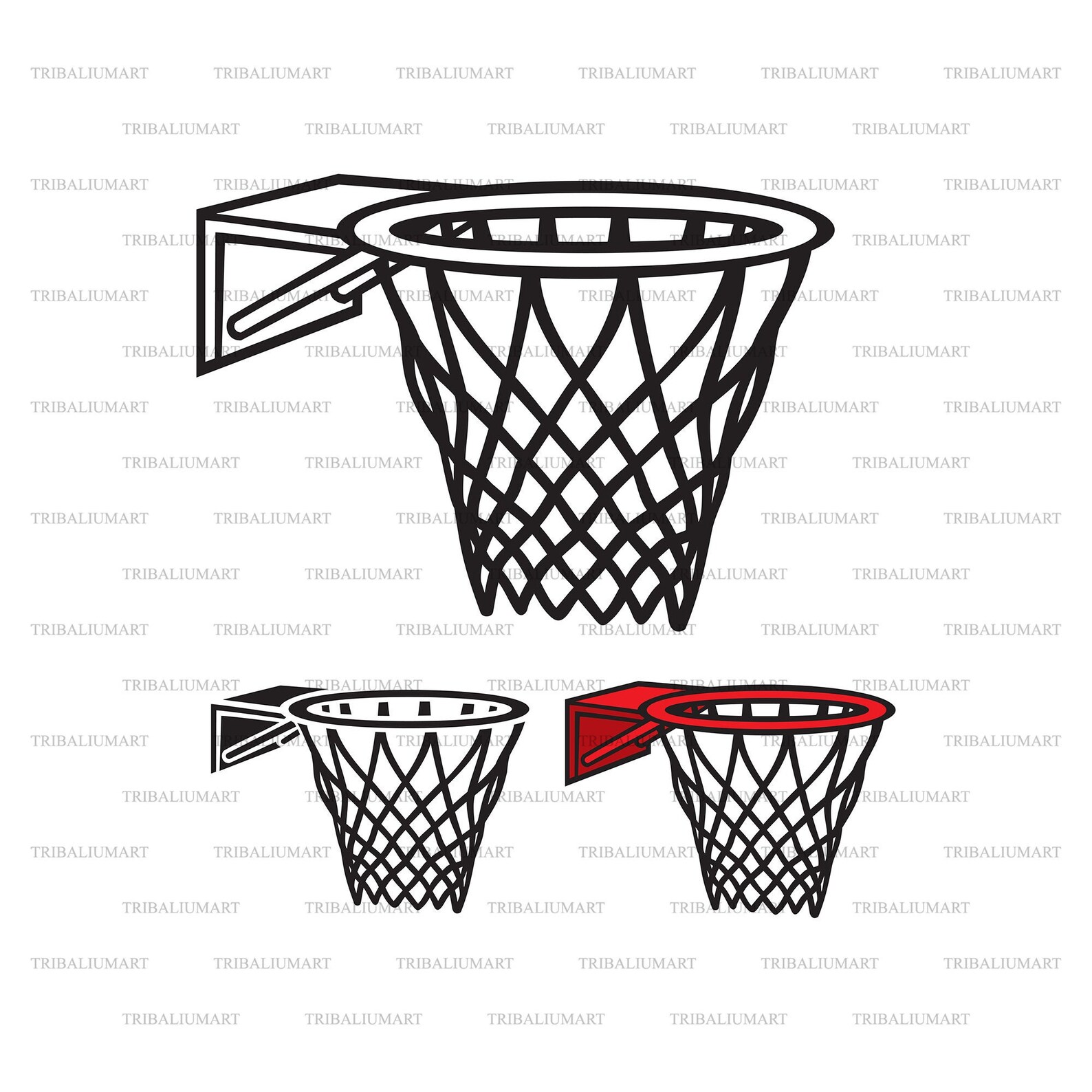 Basketball Hoop. Cut Files for Cricut. Clip Art Silhouette (eps, Svg ...