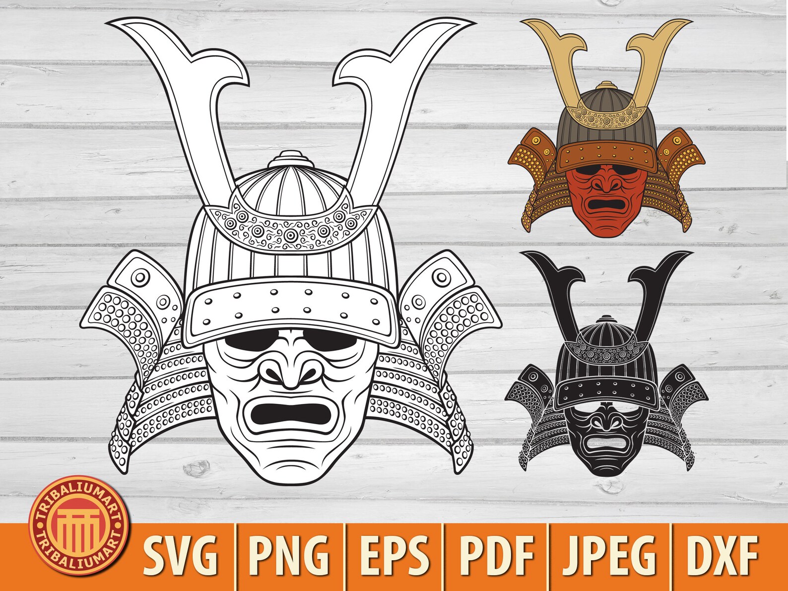 Samurai Mask. Japan Warrior Armor. Cut Files for Cricut. Clip Art ...
