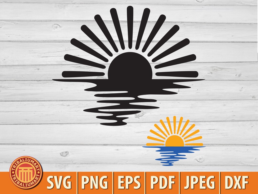Sunset. Cut Files for Cricut. Clip Art Silhouette (eps, Svg, Pdf, Png ...