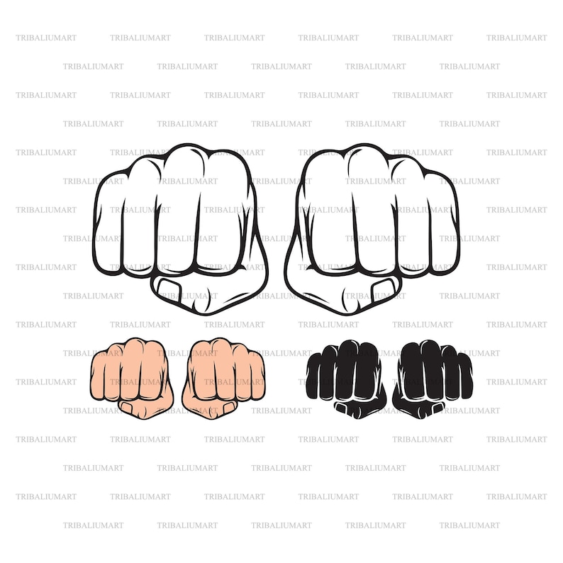 Two Fists. Cut Files for Cricut. Clip Art Silhouette eps - Etsy New Zealand