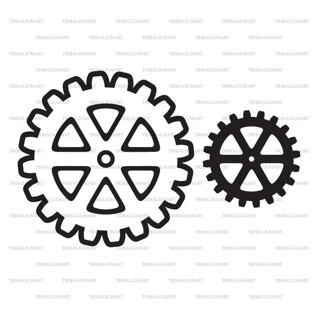 Gears (machine Cog). Cut Files for Cricut. Clip Art Silhouettes (eps ...