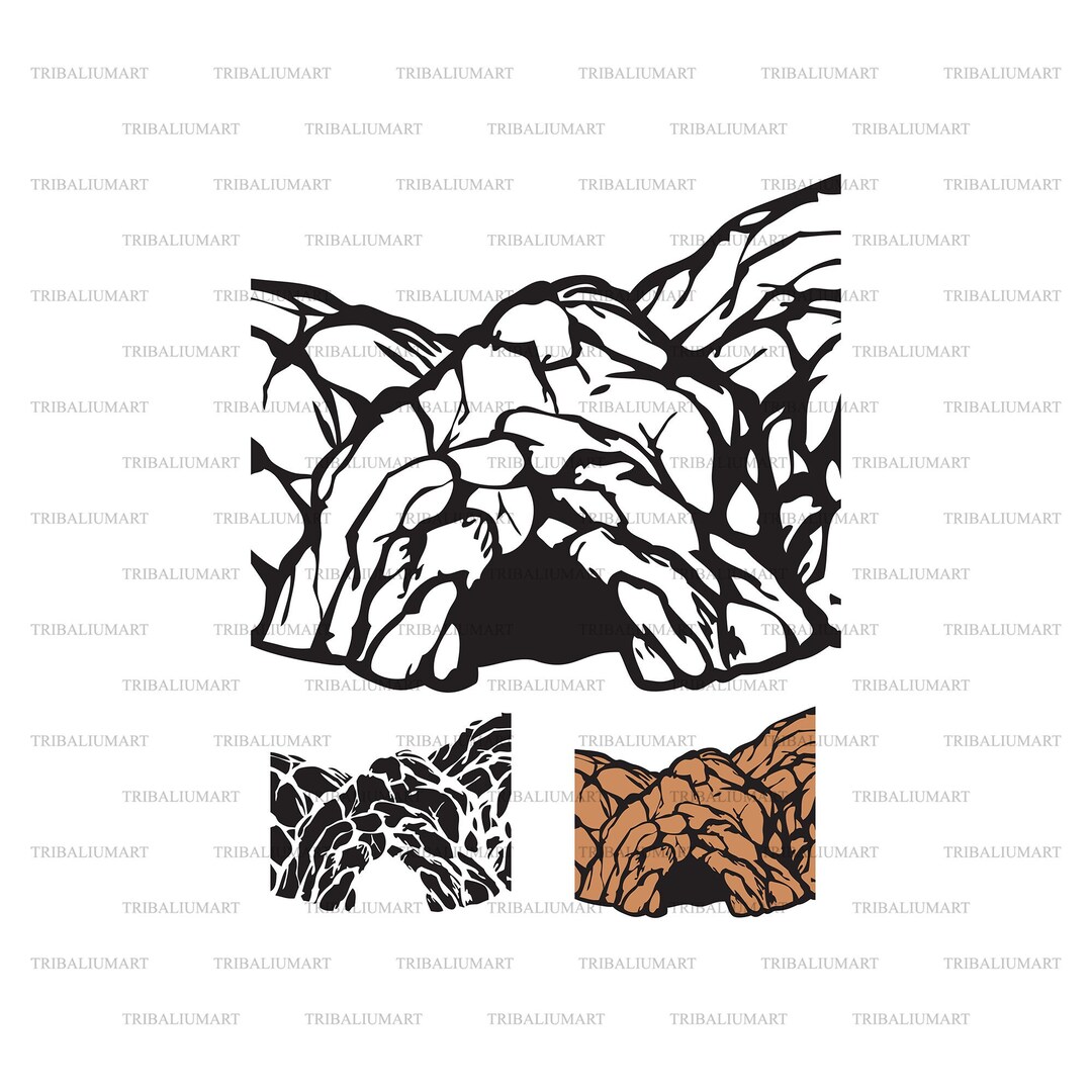 Rock Cave. Cut Files for Cricut. Clip Art Silhouette (eps, Svg, Pdf ...