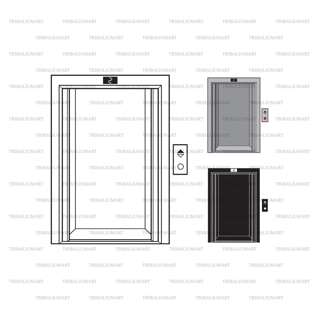 Elevator With Opened Door. Cut Files for Cricut. Clip Art Silhouette ...