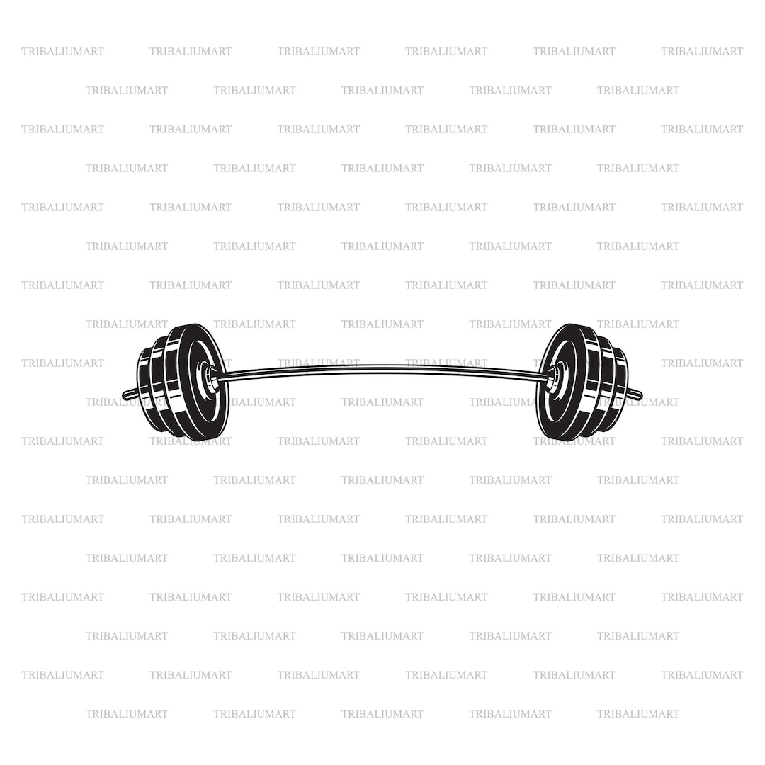 Curved Barbell (weight or Dumbbell). Cut Files for Cricut. Clip Art ...