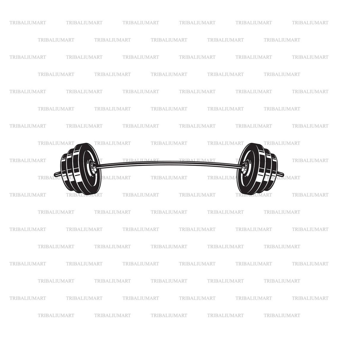 Curved Barbell (weight or Dumbbell). Cut Files for Cricut. Clip Art ...