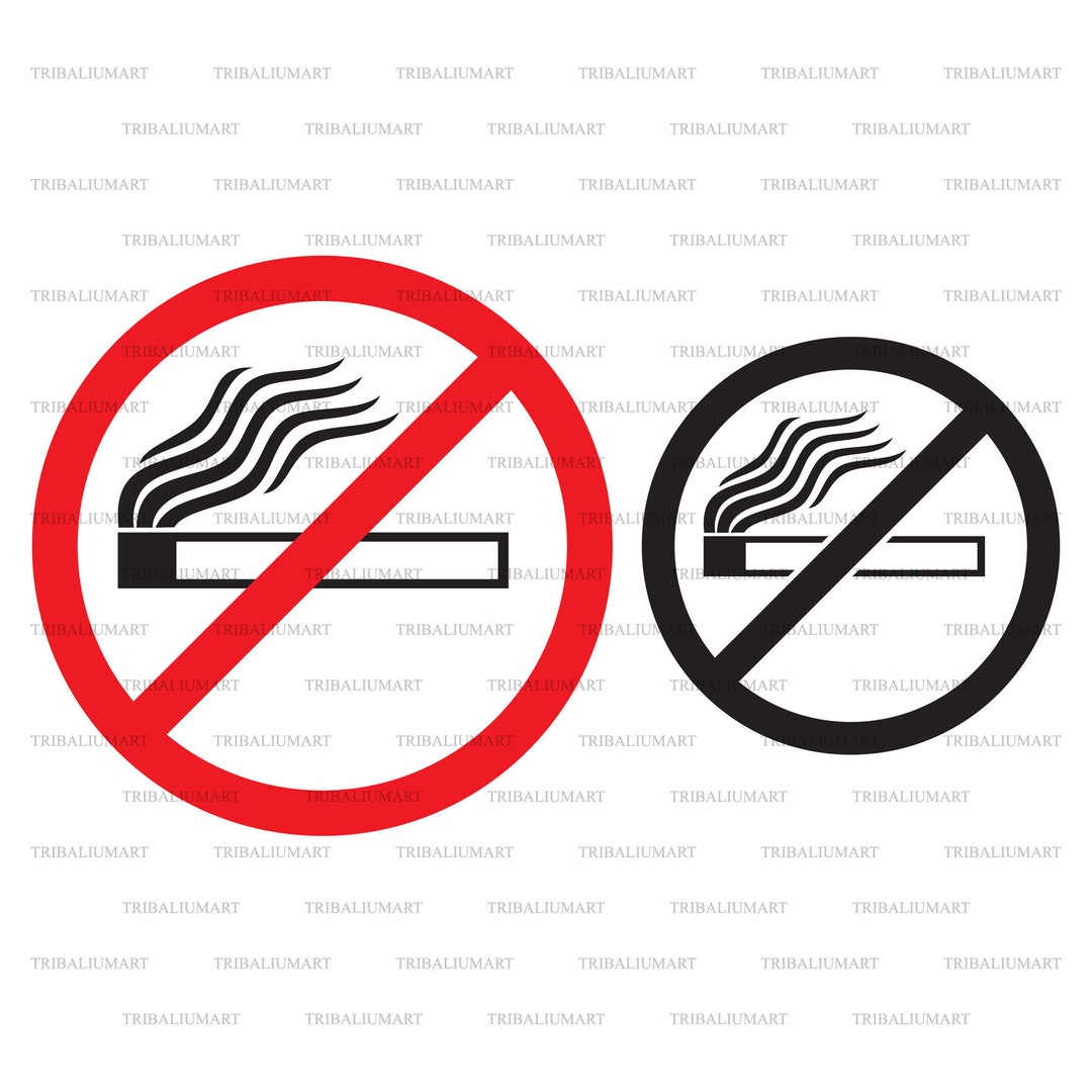 No Smoking Sign. Cut Files for Cricut. Clip Art Silhouette (eps, Svg ...