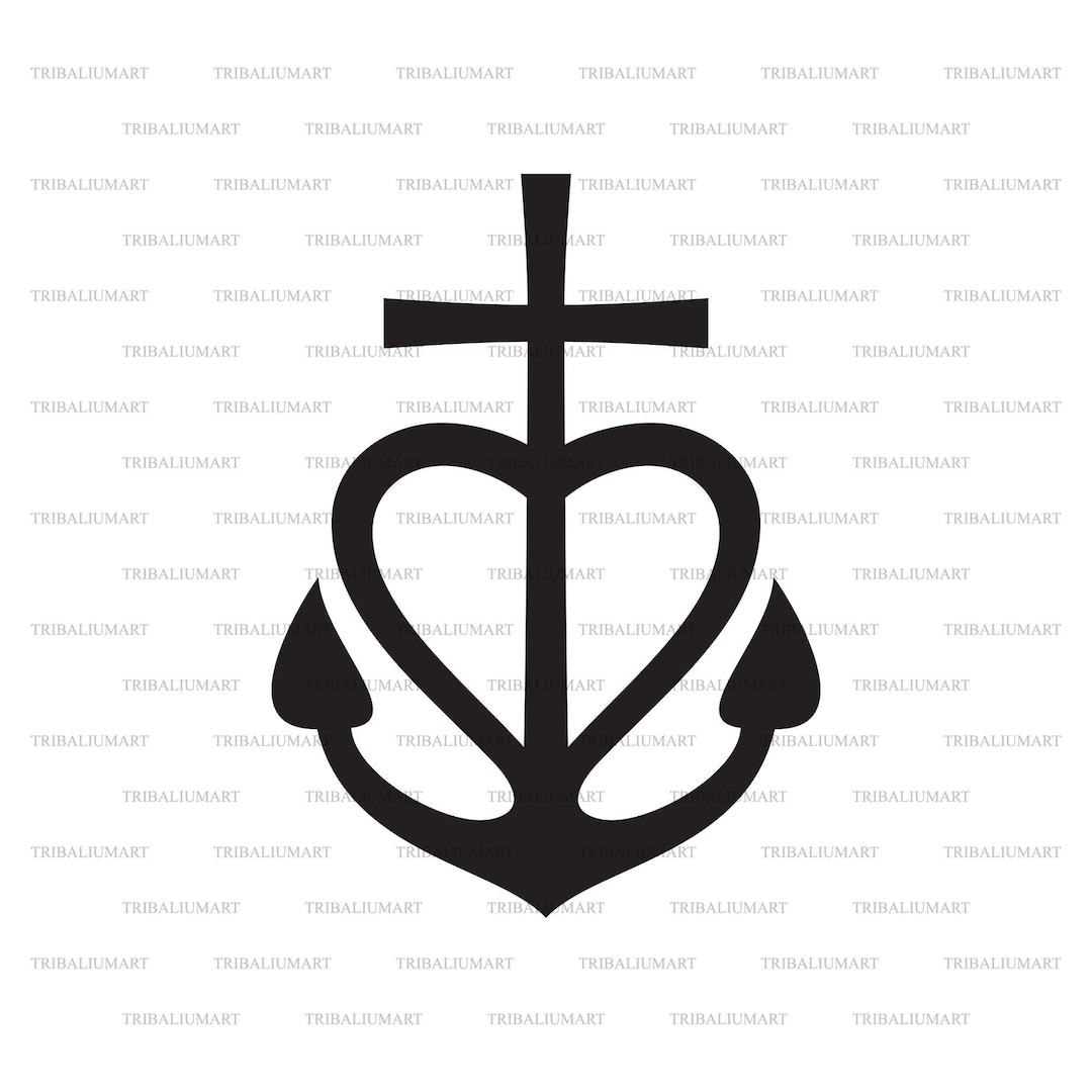 Cross, Heart, Anchor - Faith, Hope, Love Symbol. Faith Sign. Cut Files ...