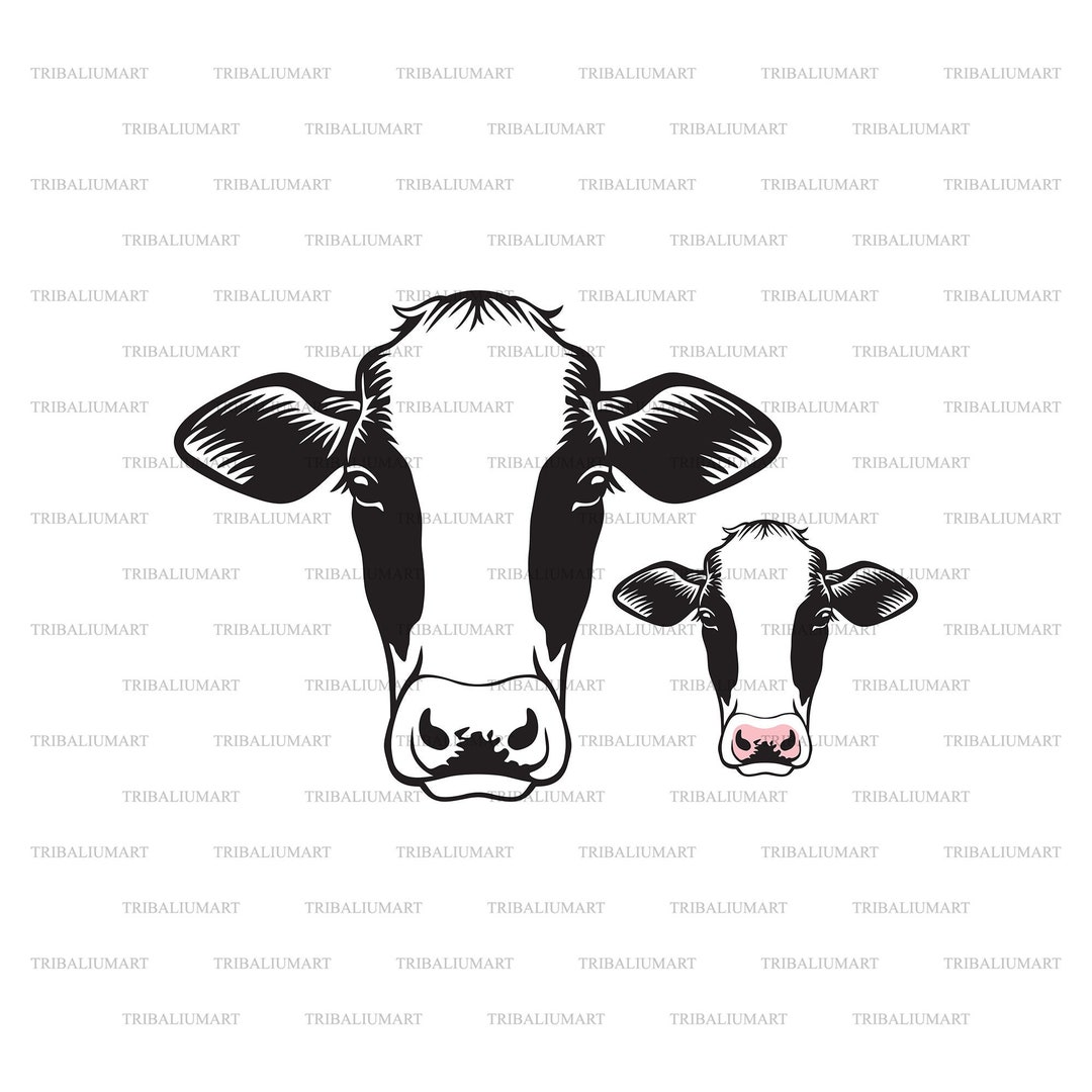 Cow Face. Cut Files for Cricut. Clip Art (eps, Svg, Pdf, Png, Dxf, Jpeg ...