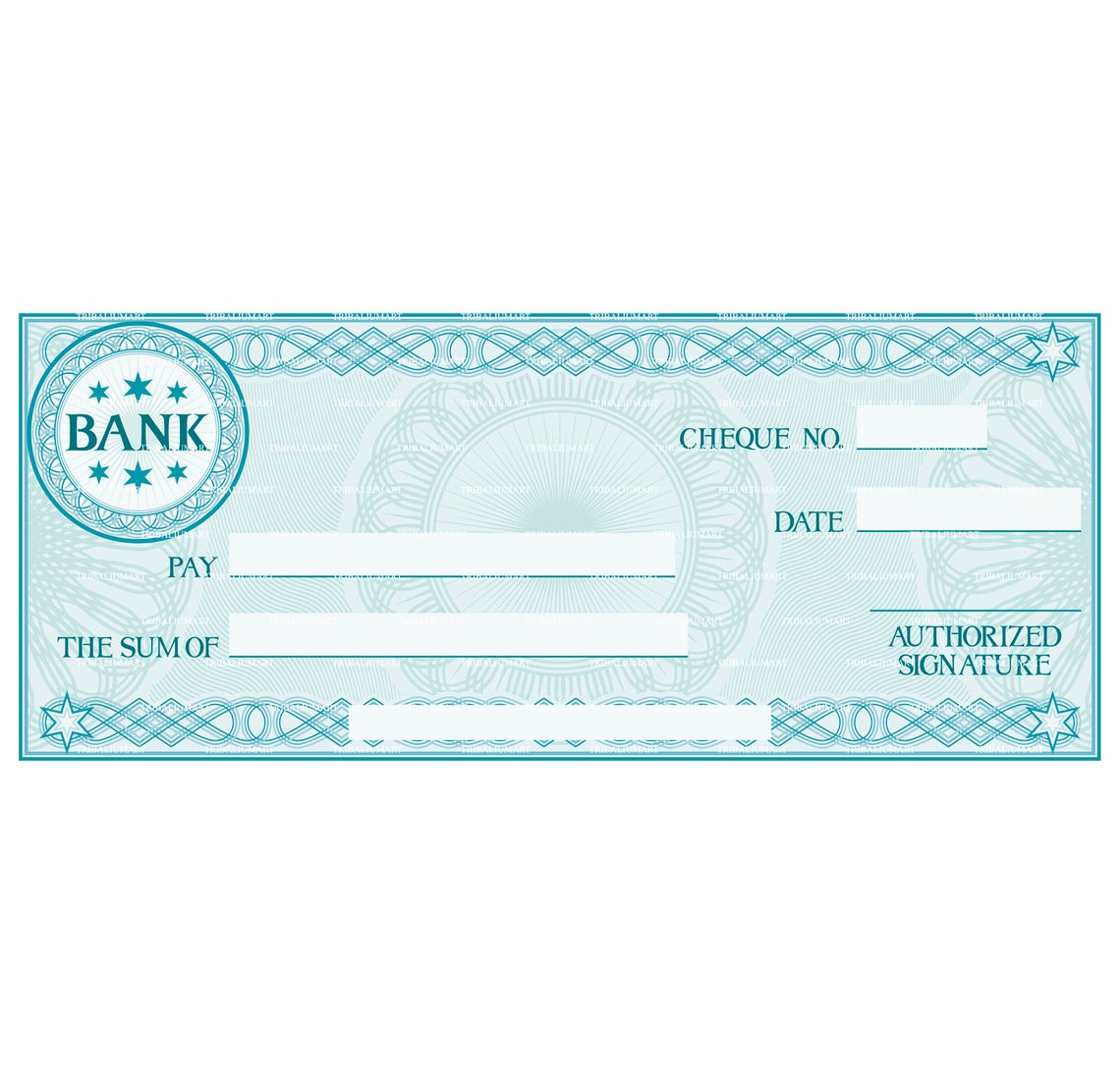 Blank Check business Cheque Design. Pdf Jpeg Eps Png. - Etsy Canada
