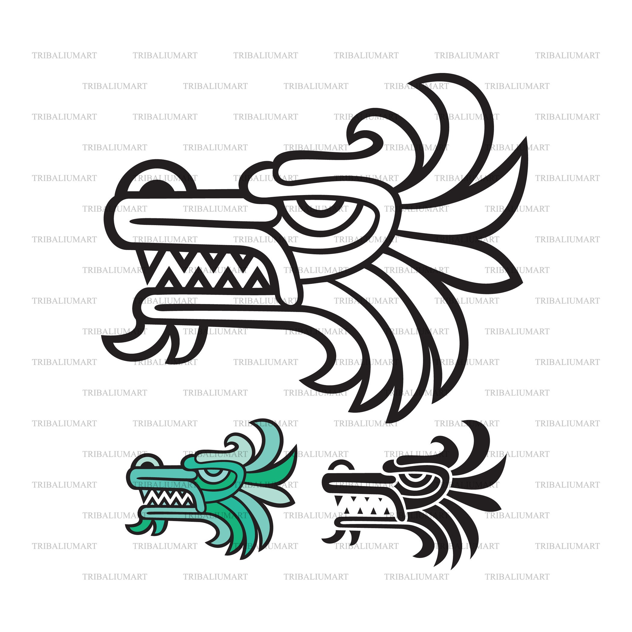 Dragon head Mayan Culture inspired. Cut files for Cricut. | Etsy