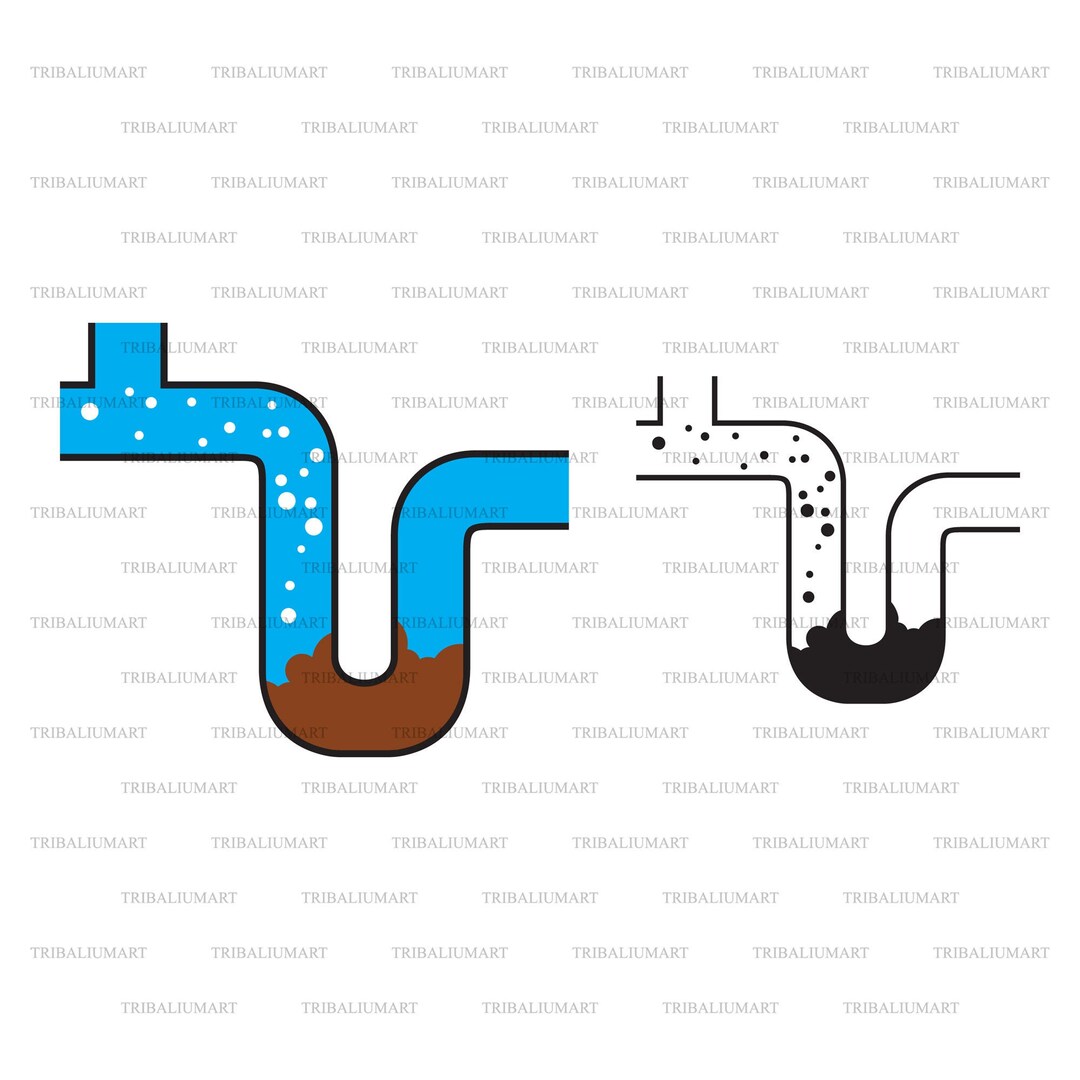 Blocked Water Pipe (clog Icon). Cut Files for Cricut. Clip Art ...