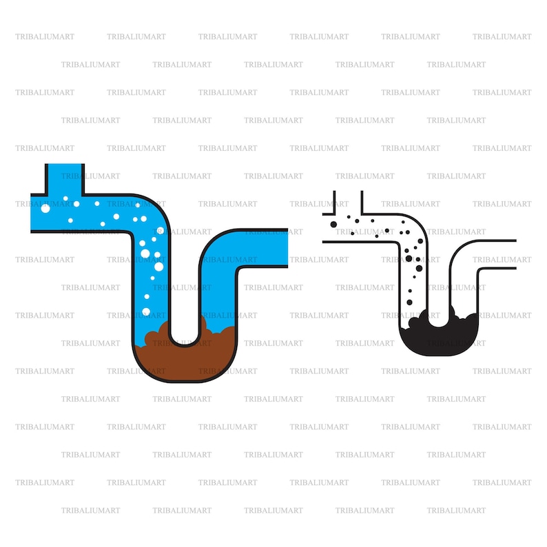 Blocked Water Pipe (clog Icon). Cut Files for Cricut. Clip Art ...