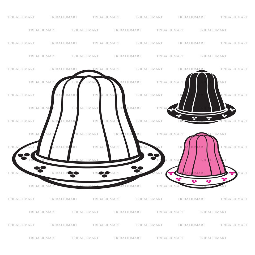 Pudding in White Dish. Cut Files for Cricut. Clip Art Silhouettes (eps ...