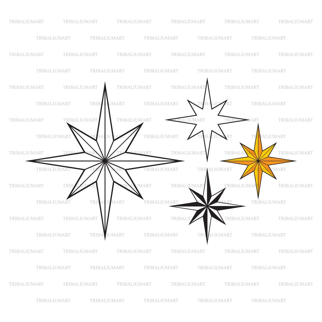 Christmas Star. Cut Files for Cricut. Clip Art Silhouettes (eps, Svg ...