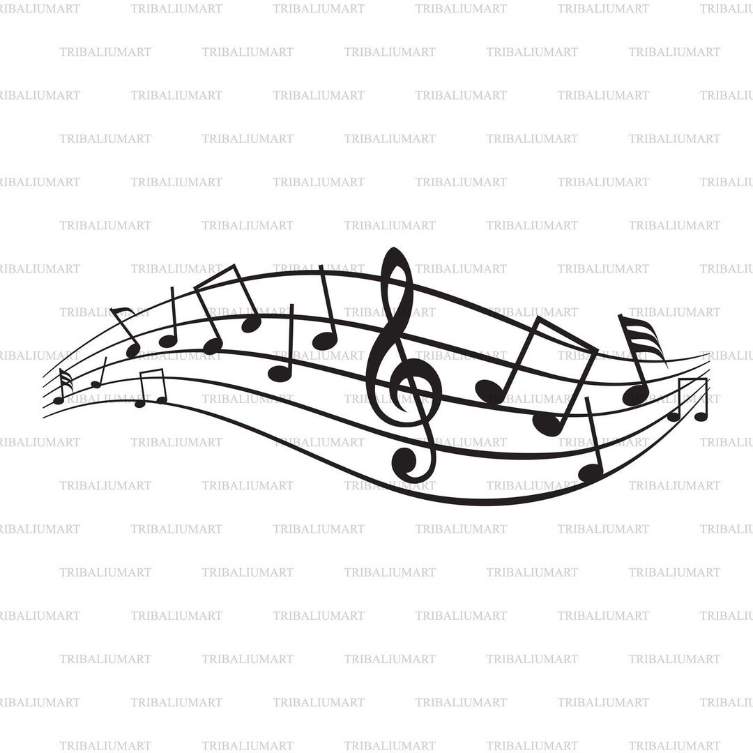Music Notes (musical Theme). Cut Files for Cricut. Clip Art Silhouettes ...