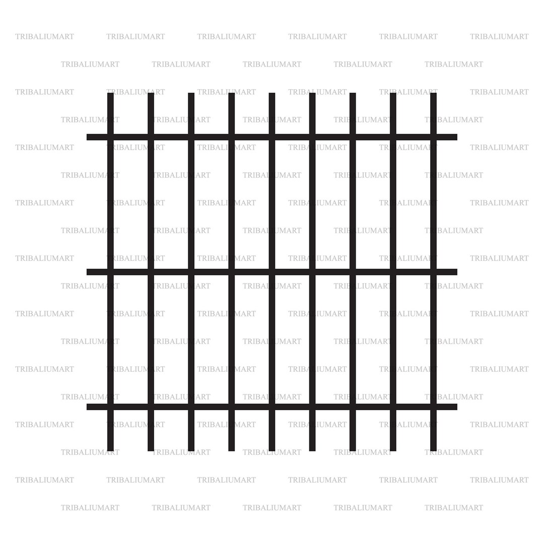 Prison Bars (jail). Cut Files for Cricut. Clip Art Silhouette (eps, Svg ...
