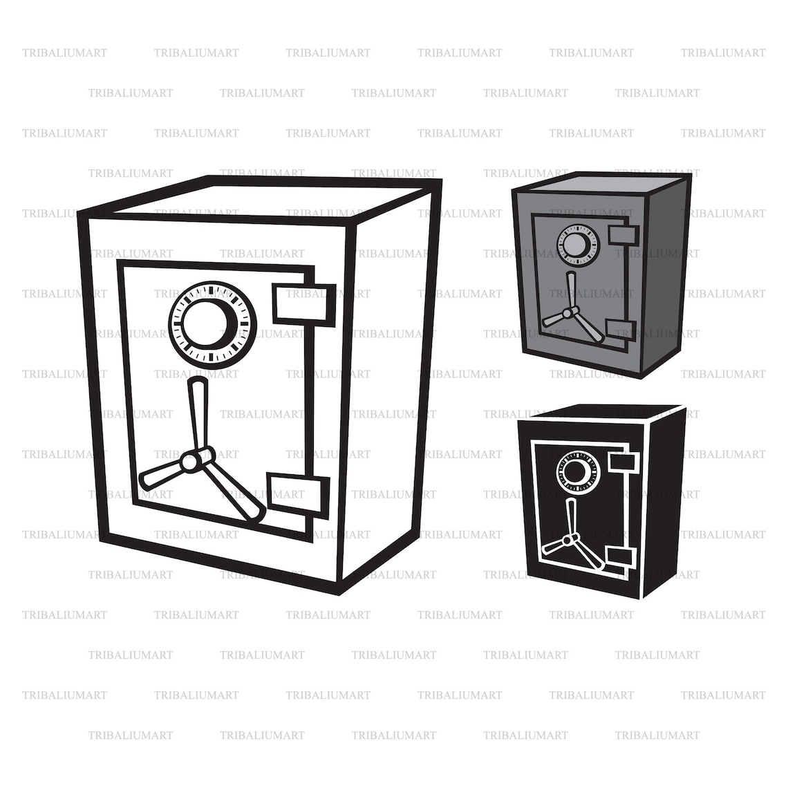 Security Safe Box. Clip Art Silhouettes eps Svg Pdf Png - Etsy