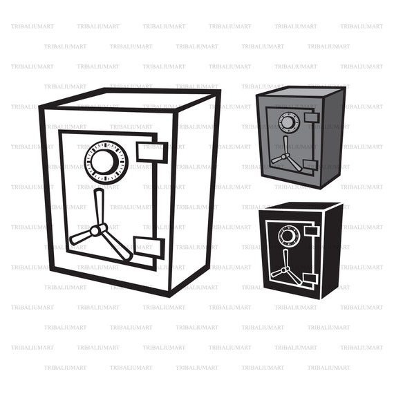 Security Safe Box. Clip Art Silhouettes eps Svg Pdf Png | Etsy